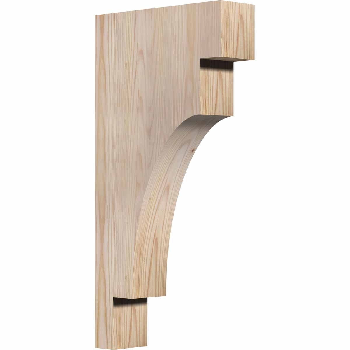 3 1/2"W x 12"D x 24"H Mediterranean Smooth Corbel, Douglas Fir ...
