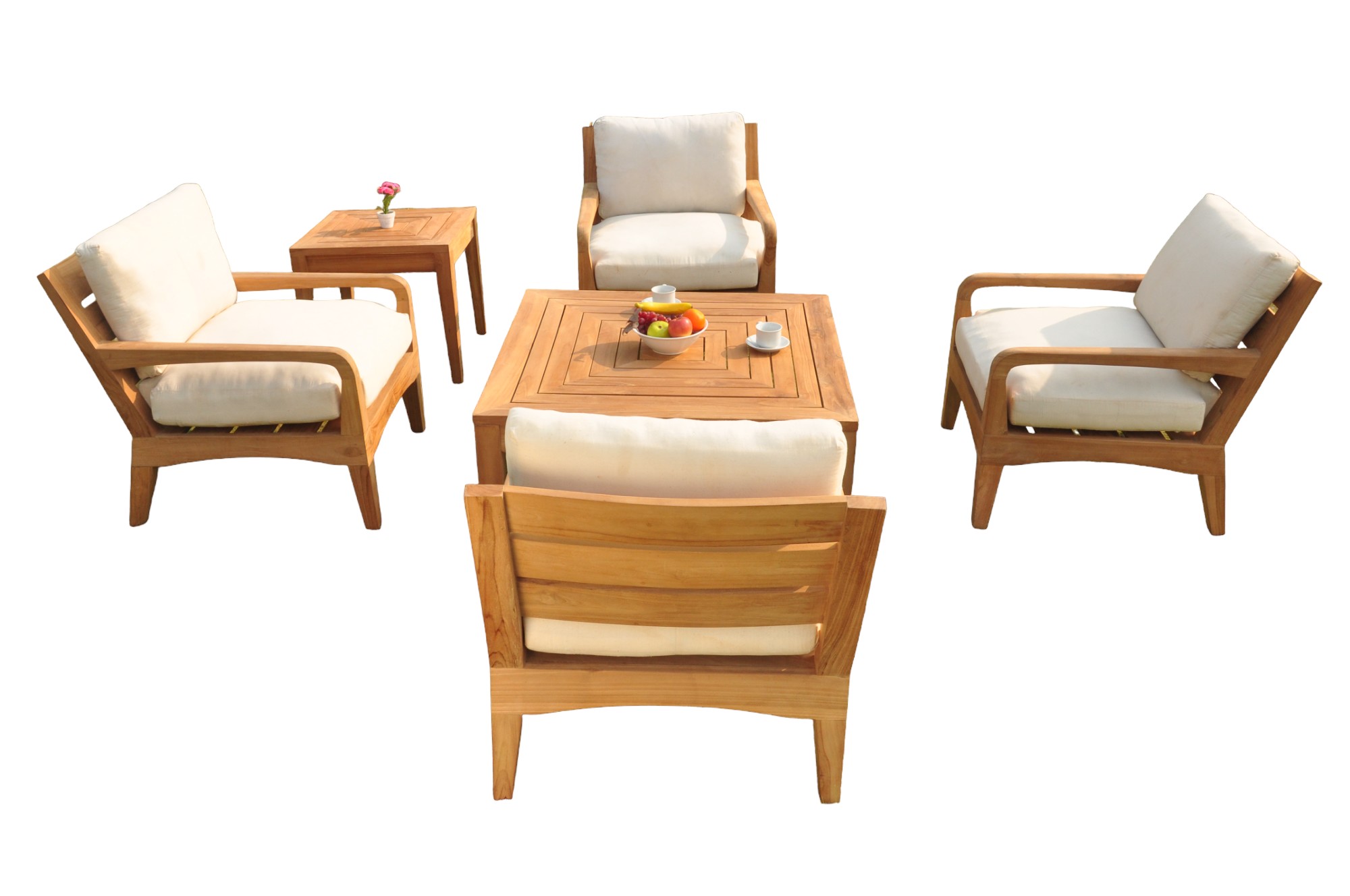 Noida 6 Pc Lounge Chair Set: 4 Lounge Chairs, Coffee Table & Side Table ...