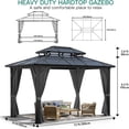 Ataucjin Double Roof Gazebo, 10' X 12' PC Canopy Gazebo with Mosquito ...