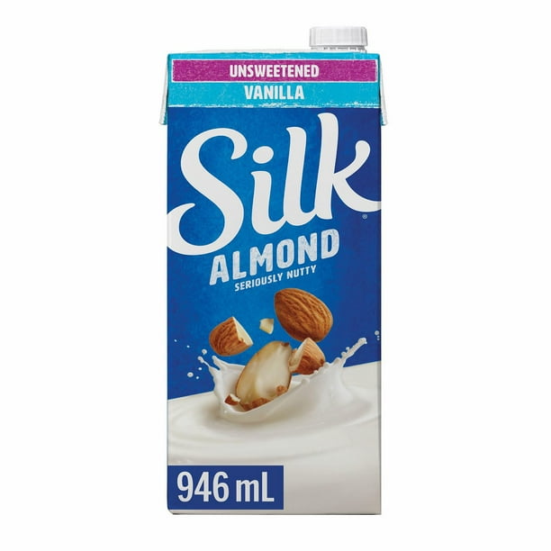 Silk Almond Beverage, Unsweetened, Vanilla Flavour, Dairy-Free, Shelf Stable, 946ml Shelf Stable ...