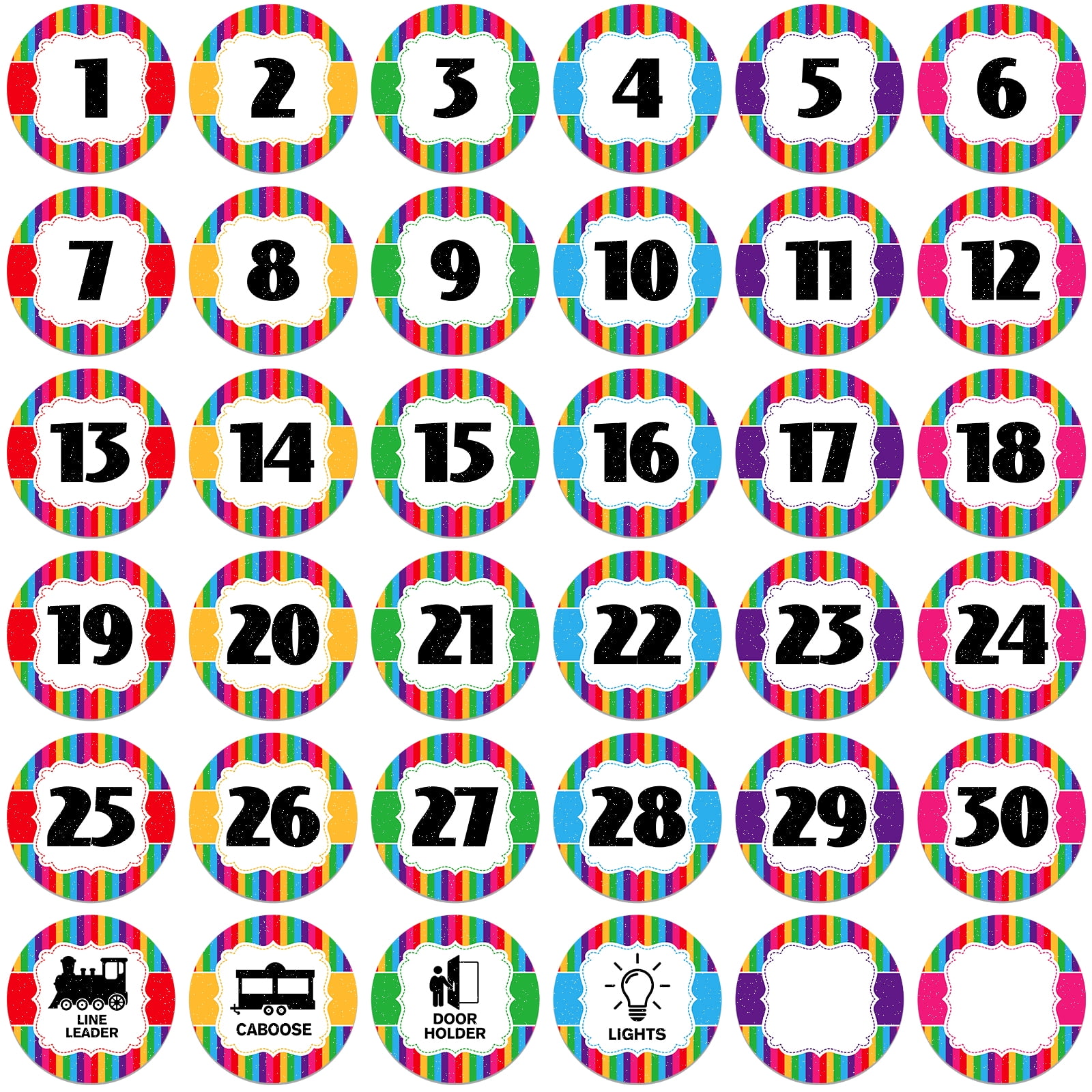 WhatSign 36PCS Number Spot Markers Stickers Line up Spots for Classroom ...