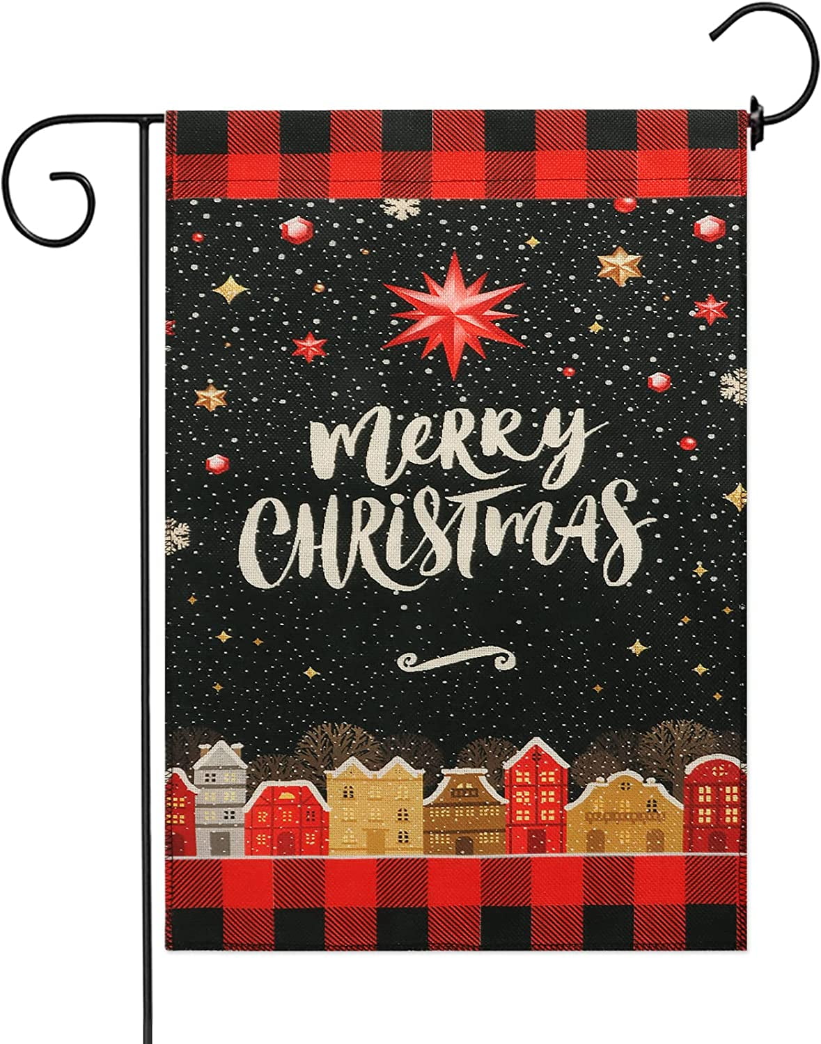SPXUBZ Merry Christmas Garden Flag Pattern of Stars, Winter Holiday ...