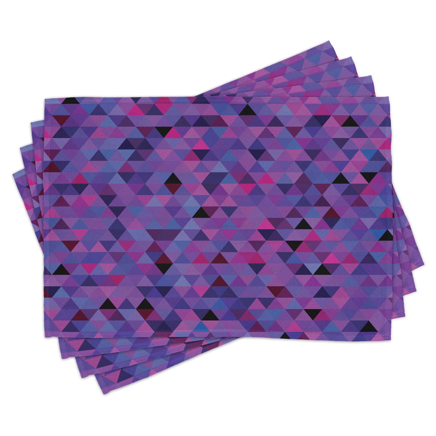 Eggplant Placemats Set of 4 Small Triangles Froming an Abstract Mosaic ...