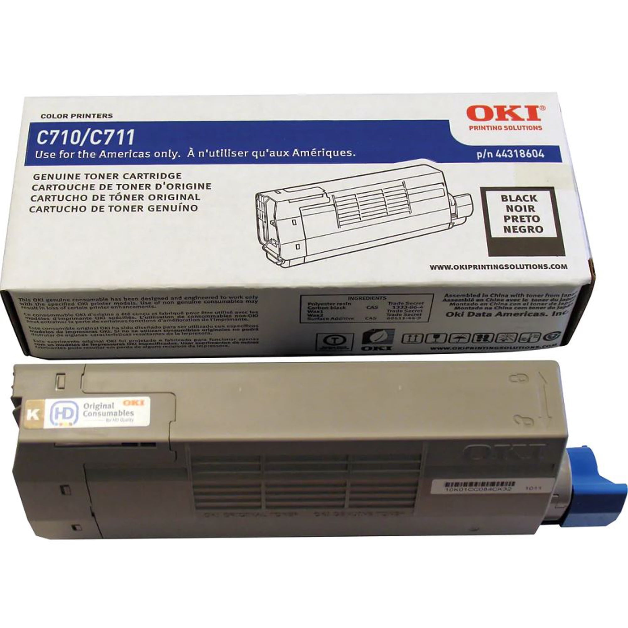 Okidata Black Toner Cartridge (44318604) - Walmart.com