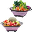 Collapsible silicone colander and strainer [2 piece set], 7.8 inches to ...