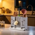 Blue Wall Mounted Chopstick Holder Kitchen Cutlery Storage Rack With ...