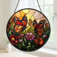 Butterfly Sun Stained Glass Suncatcher Window Hanging Bright Garden ...
