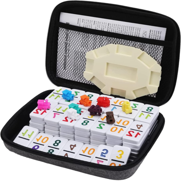 Queensell Large Double Nine Dominoes Set, 55 Tiles for Mexican Train ...