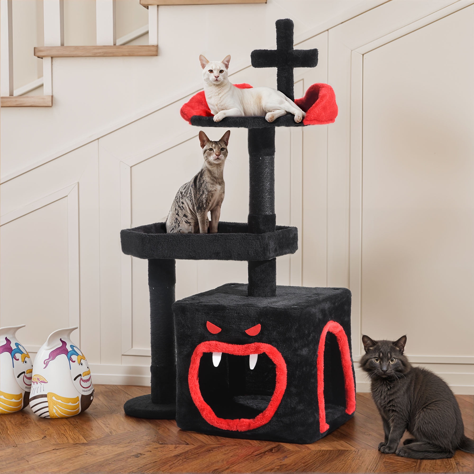 Click here for Dextrus 38 Gothic Cat Tree Tower With Spider Hangi... prices