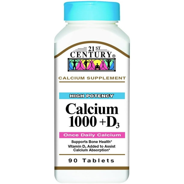 21st Century Calcium 1000 + D Tablets 90 Each - Walmart.com