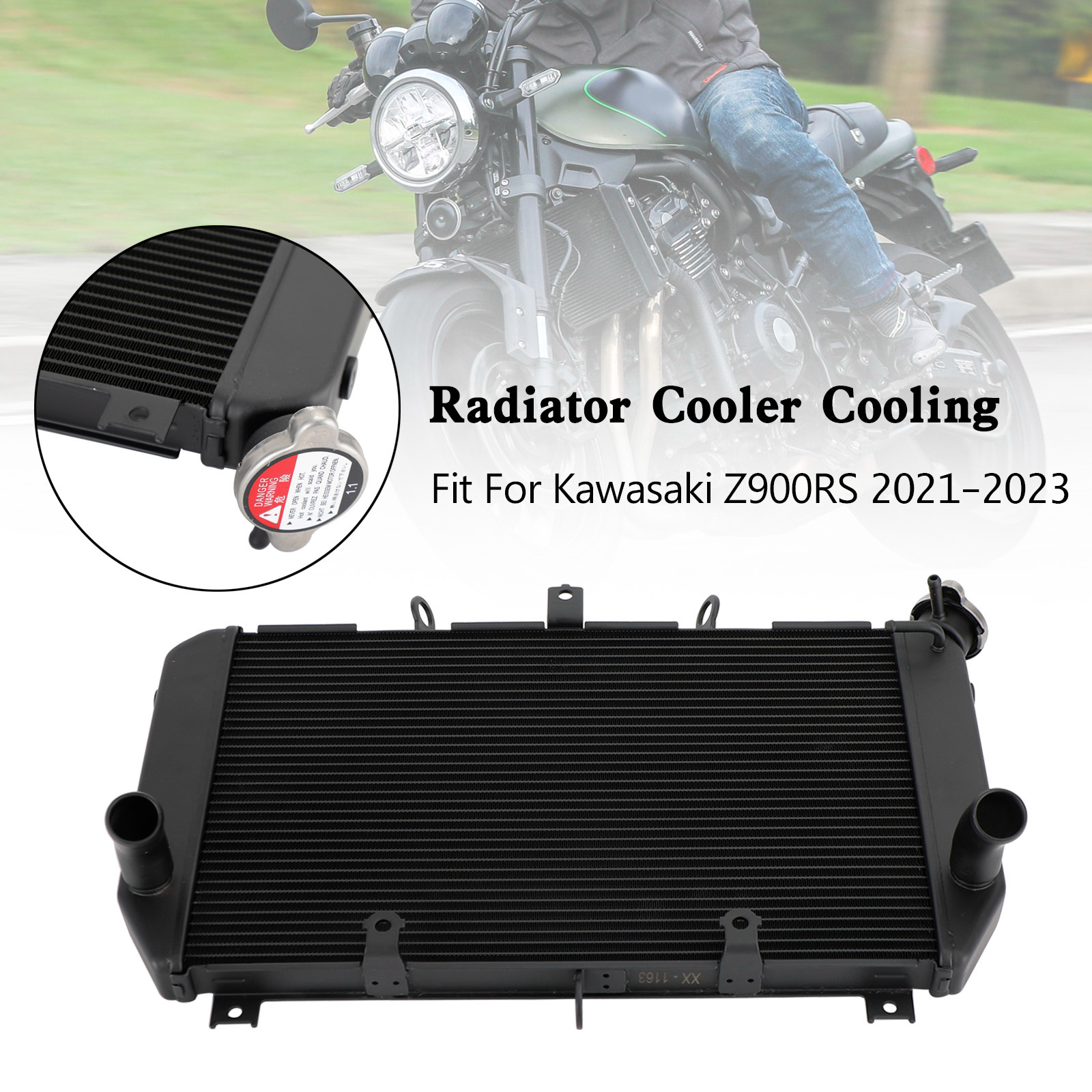 Aluminum Radiator Cooler Cooling For Motorcycle Kawasaki Z900RS 2021 ...