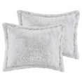 Mainstays Shaggy Faux Fur 3 Piece Grey Comforter Bed Set Comforter And