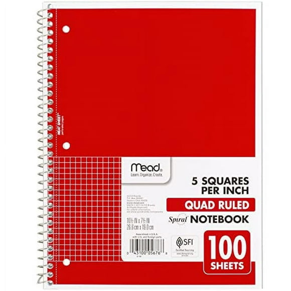 Graph Paper Spiral Notebook