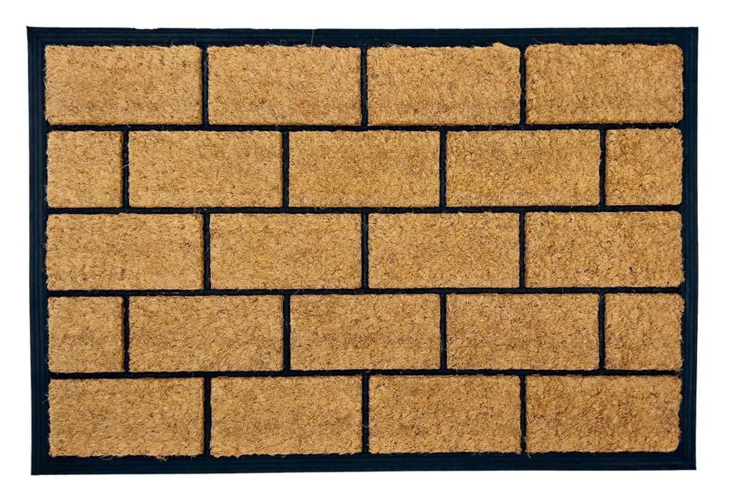 Home Décor Inc. Brick Pattern Coir Door Mat, 24" x 36", Non-Slip ...