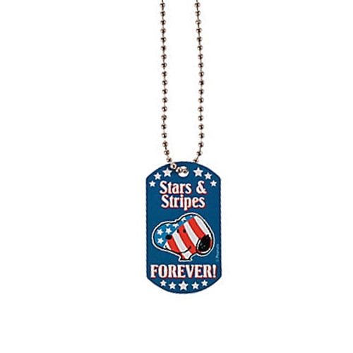 Peanuts Snoopy 4th of July Blue Dog Tag Necklace / Favor (1ct ...