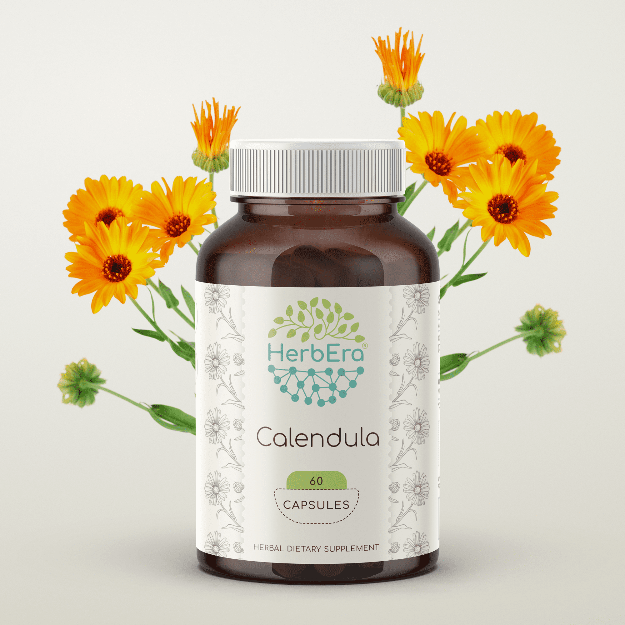 Calendula 60 Capsules, 500 mg, Organic Calendula (Calendula Officinalis ...