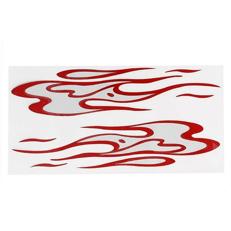 2pcs Red White Flame Shaped Self Adhesive Window Stickers Decal for Car ...