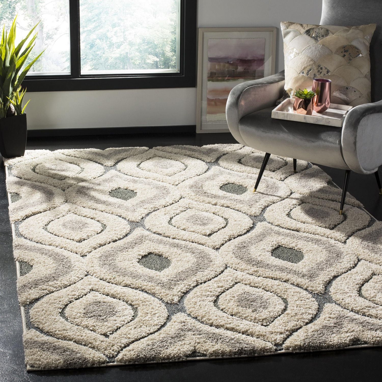 Click here for Safavieh Florida Declan Geometric Swirls Shag Area... prices