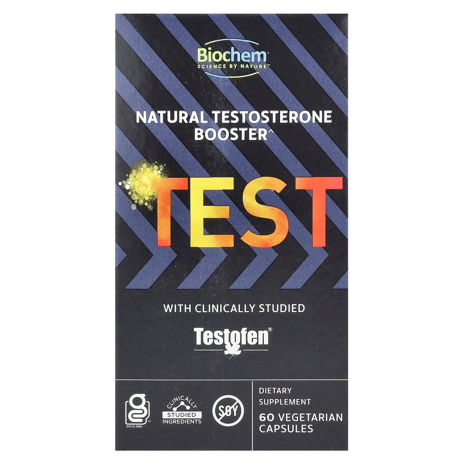 Suplemento Biochem TEST Natural Testosterone Booster 60 cápsulas ...