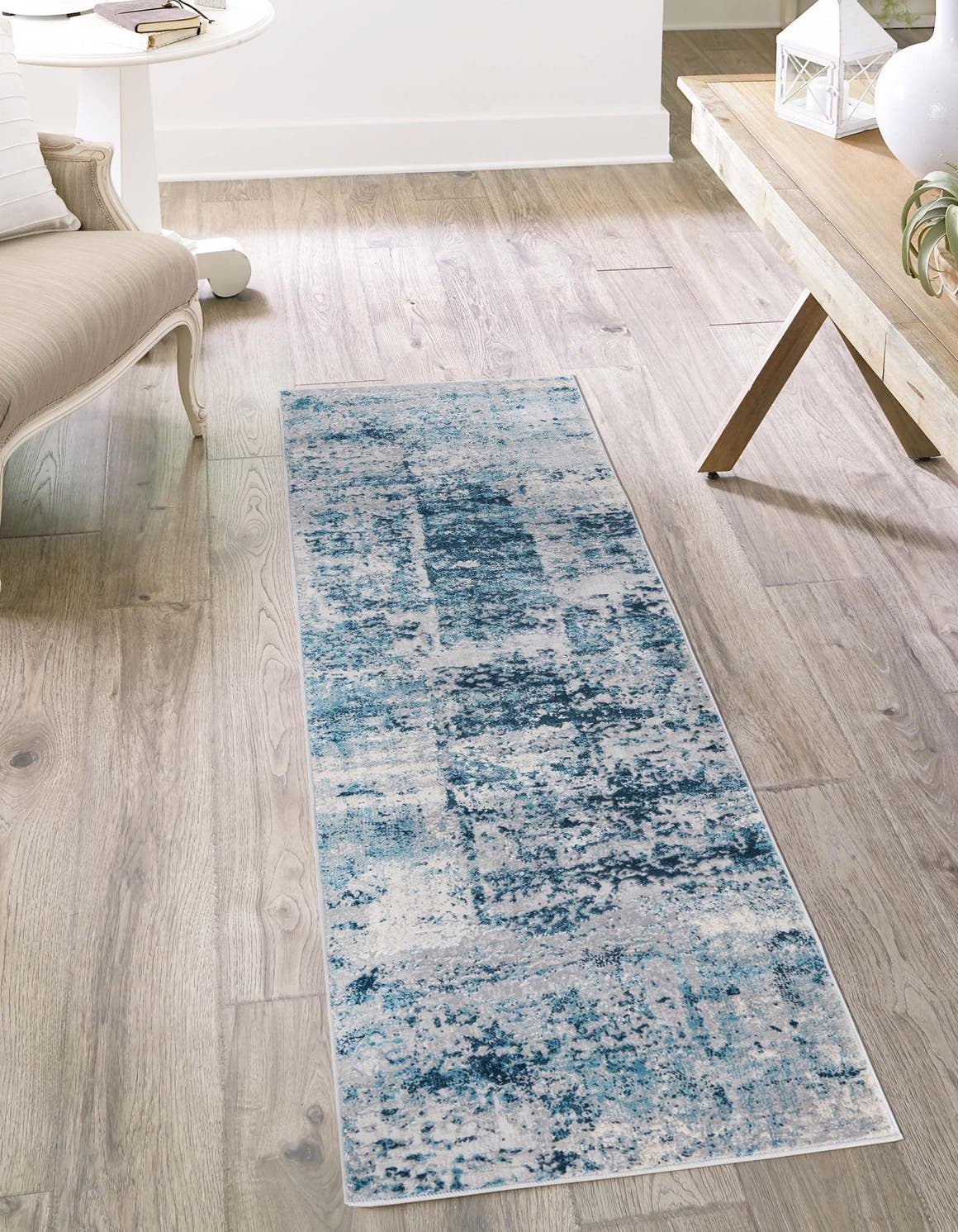Rugs.com Finsbury Collection Rug – 2' x 8' Runner Blue Medium Rug ...