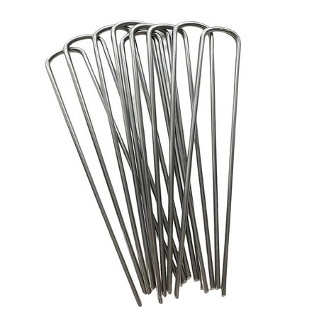 10 X Multipurpose Ground Stake U Shape Reusable Heavy Duty Metal ...