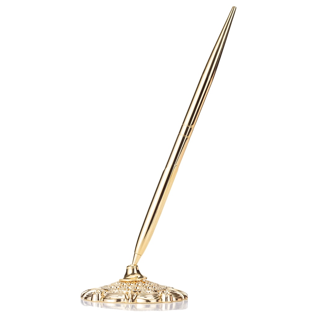 JUNTEX Retro Metal Ballpoint Pen Attached Base Stand Desk Office ...