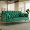Aukfa Velvet Futon Convertible Sofa Bed, Upholstered Arm Couch for Home ...