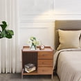 3 Drawers Modern Tea Color Storage Sofa Side Stand Cabinet Bedside ...