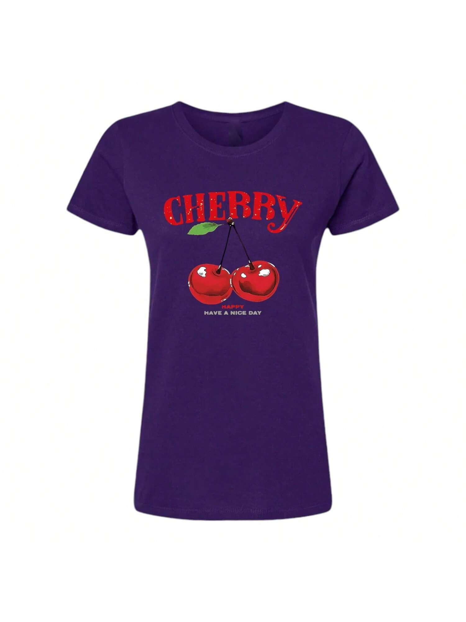 Playera Blusa De Cerezas Cherry Happy Have A Nice Day Casual Ropa Para ...