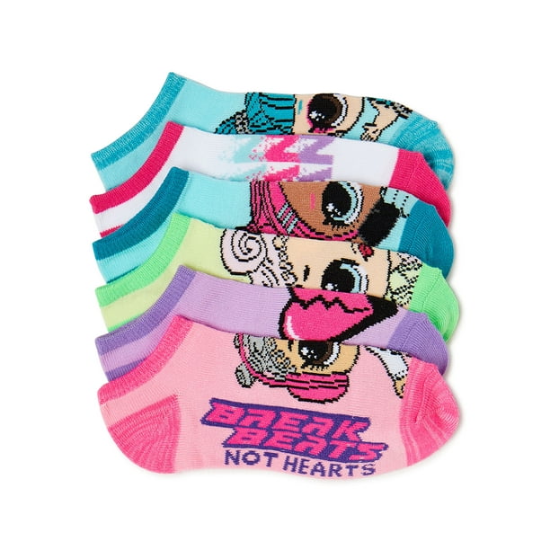 LOL Surprise Girls No Show Socks, 6-Pack, Sizes S-L - Walmart.com