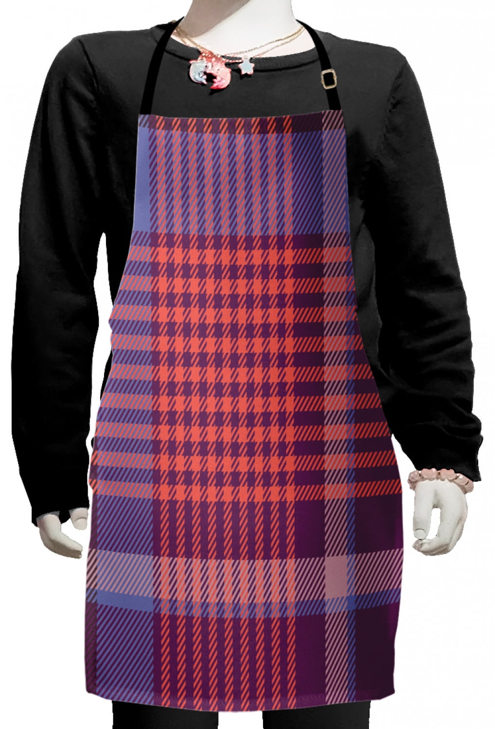 Checkered Kids Apron, Retro British Irish Cultural Pattern of Tartan ...