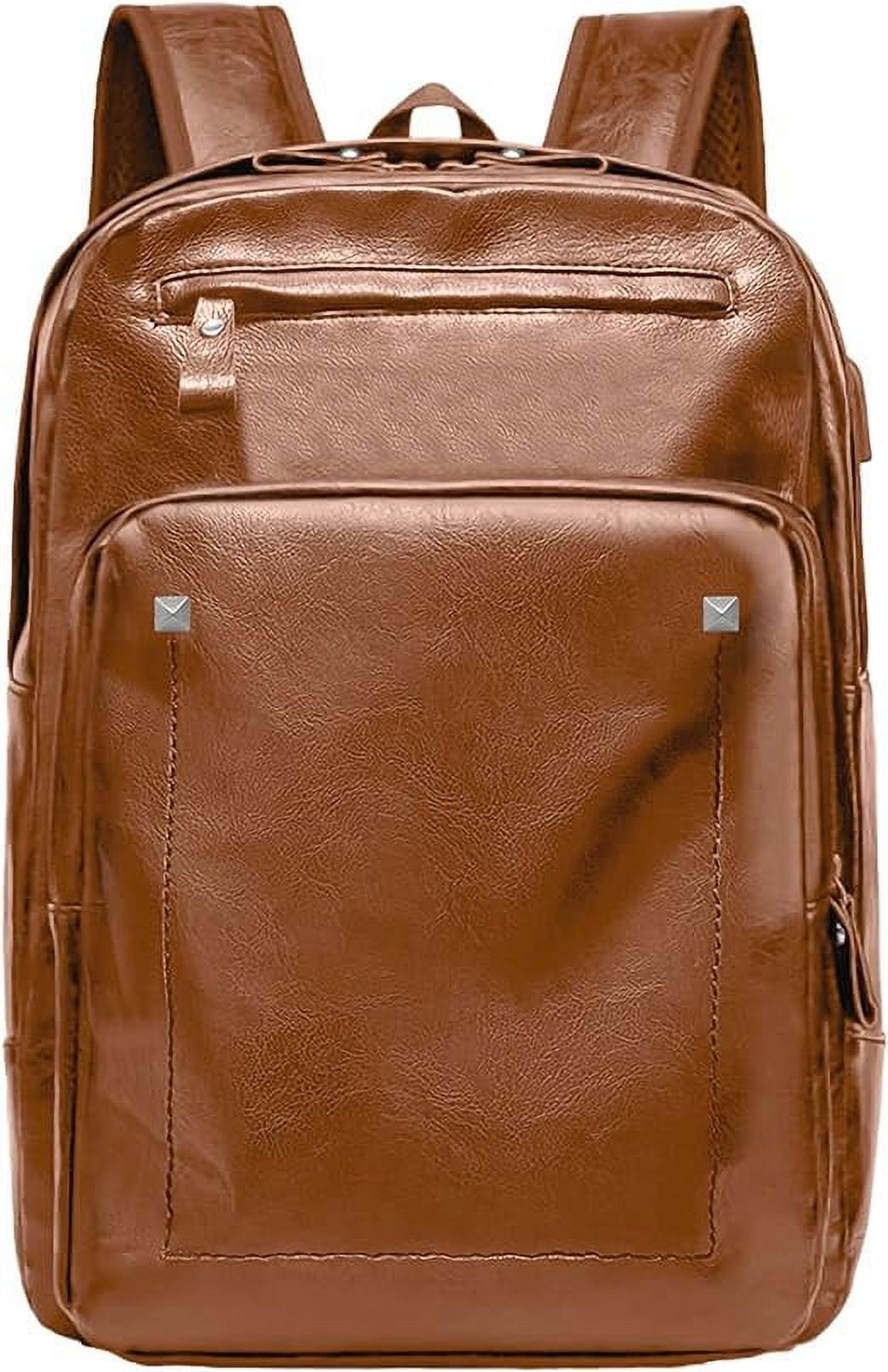 Mochila Antirrobo Bluelander de Cuero Sintético con Puerto USB, Café ...