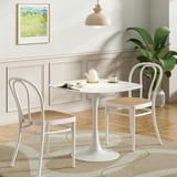 Jaxpety Modern Single Room Dining Table, Square White Tulip Kitchen ...