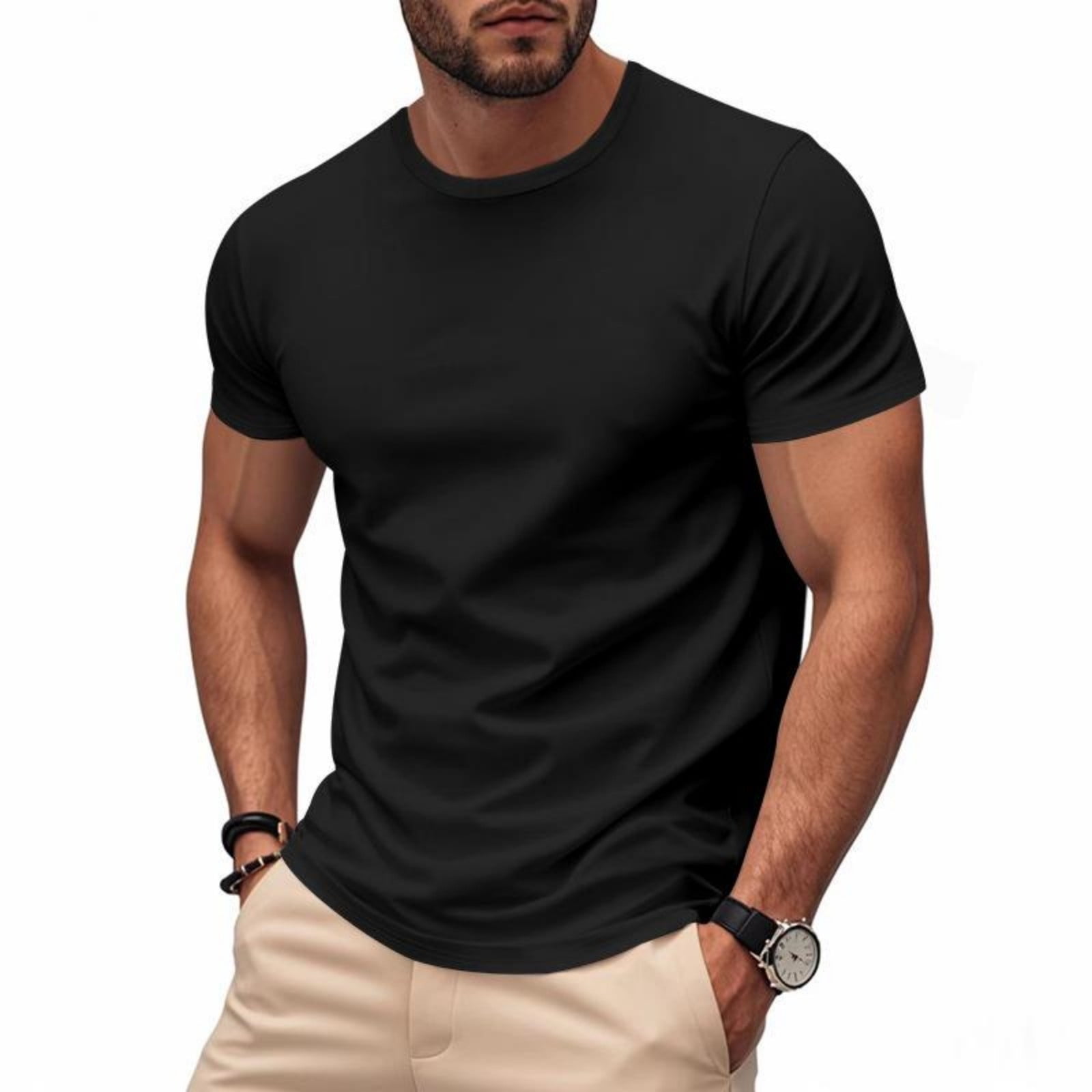 Click here for Styesk T Shirts For Man Mens Solid Color Short Sle... prices