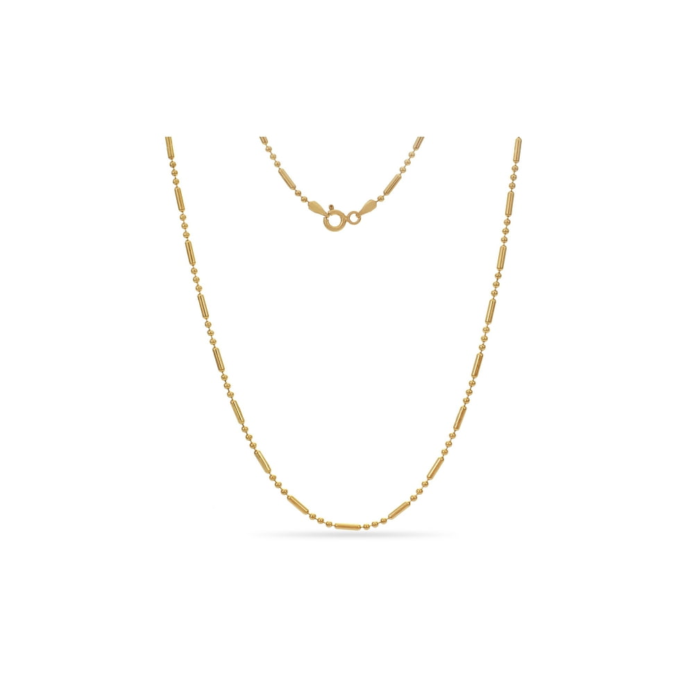Forever New - Gold Over Sterling Silver Alternating Bead Chain Necklace ...