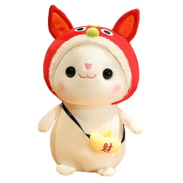Surakey Red Plush Bunny Toy 11.8 Inch Chinese Style Lucky Rabbit ...