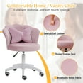 XINMICS Pink Vanity Chair with Cushion, Comfy Swivel Desk Chair for ...