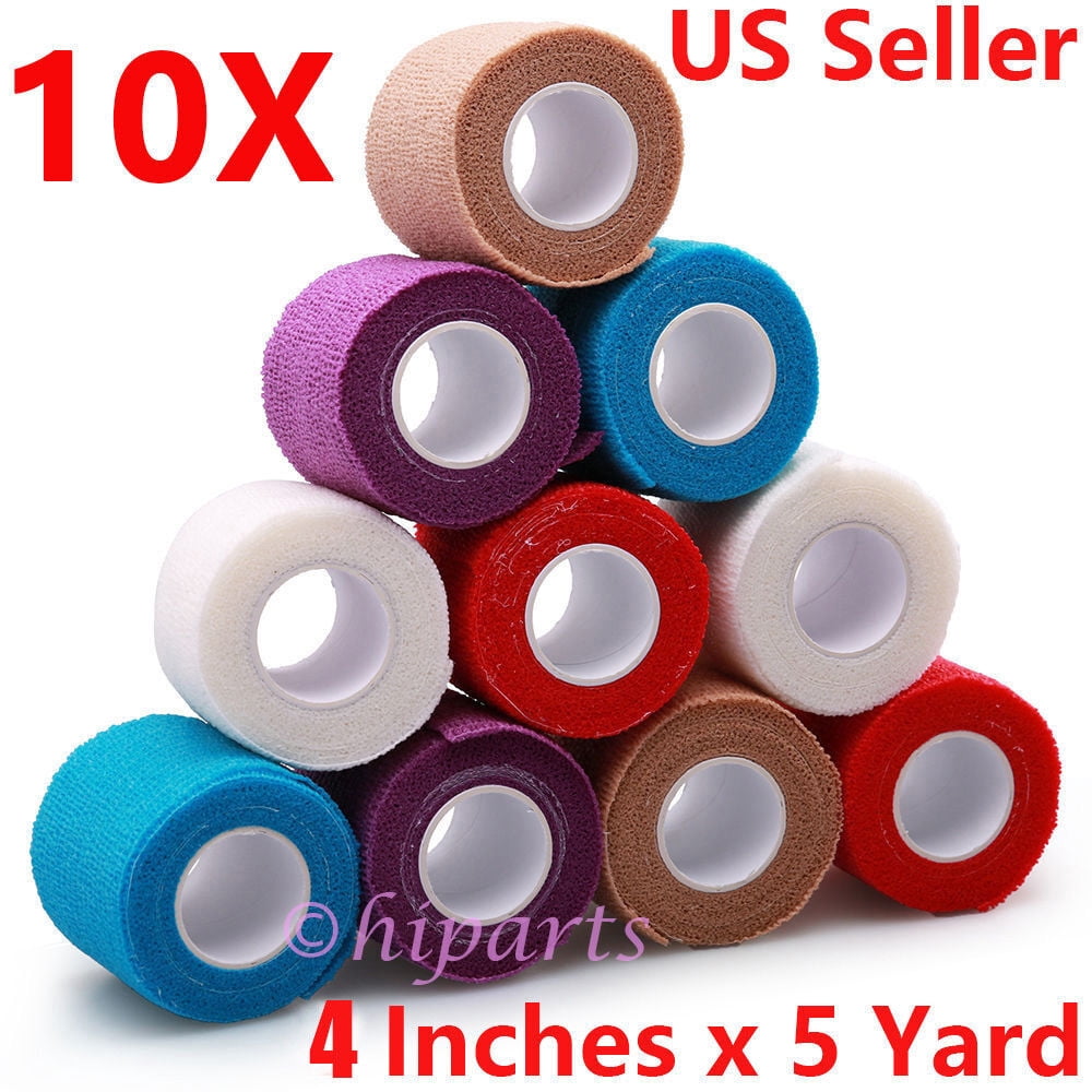 Self Adherent Wrap Adhesive Bandage Gauze Rolls Elastic First Aid ...