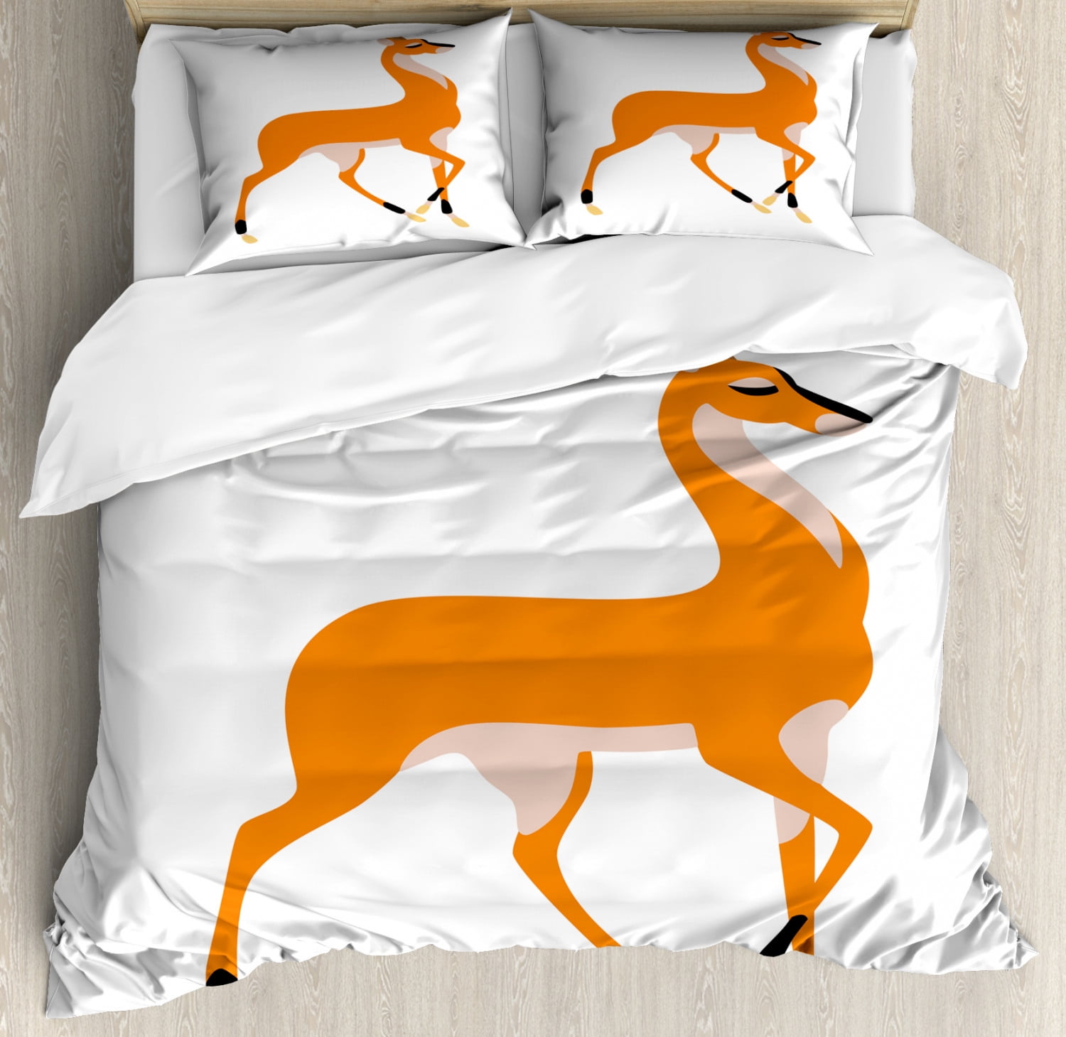 Antelope Duvet Cover Set King Size, Simple Cartoon Illustration of Side ...