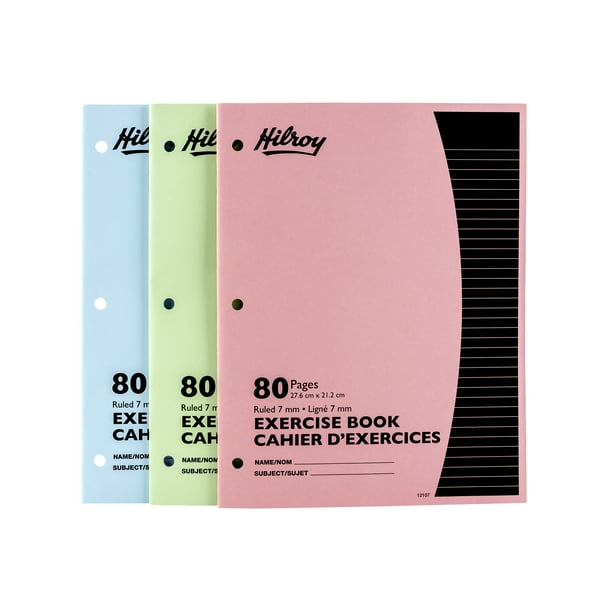 Hilroy Exercise Books, 3 pack, 7mm ruled paper with margin, Composition ...