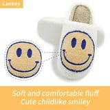 Lankey Smiley Face Slippers for Women Men Soft Plush Indoor Outdoor ...