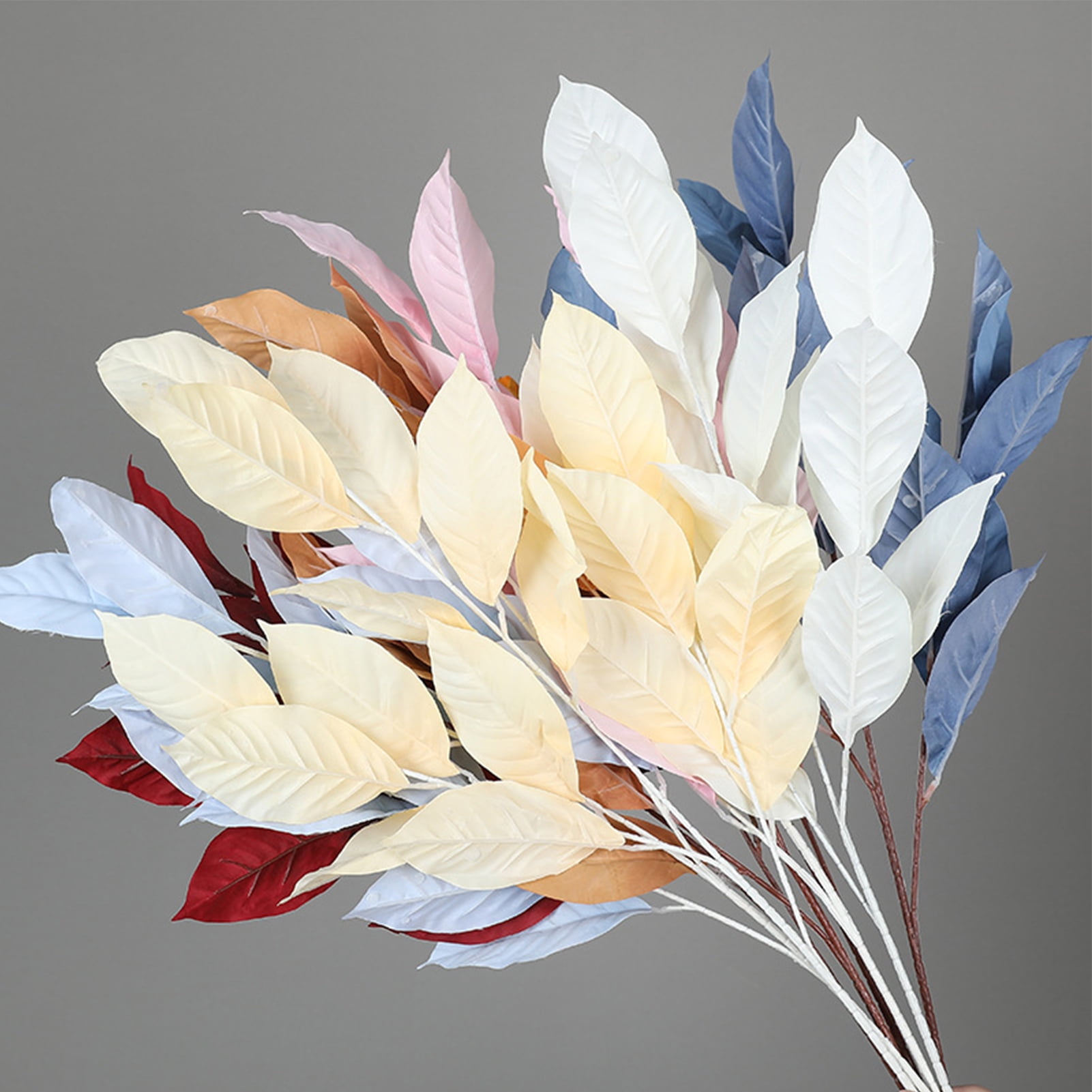 Visland 4PCS Artificial Leaves Stems, Fake Silk Branches for Home and ...