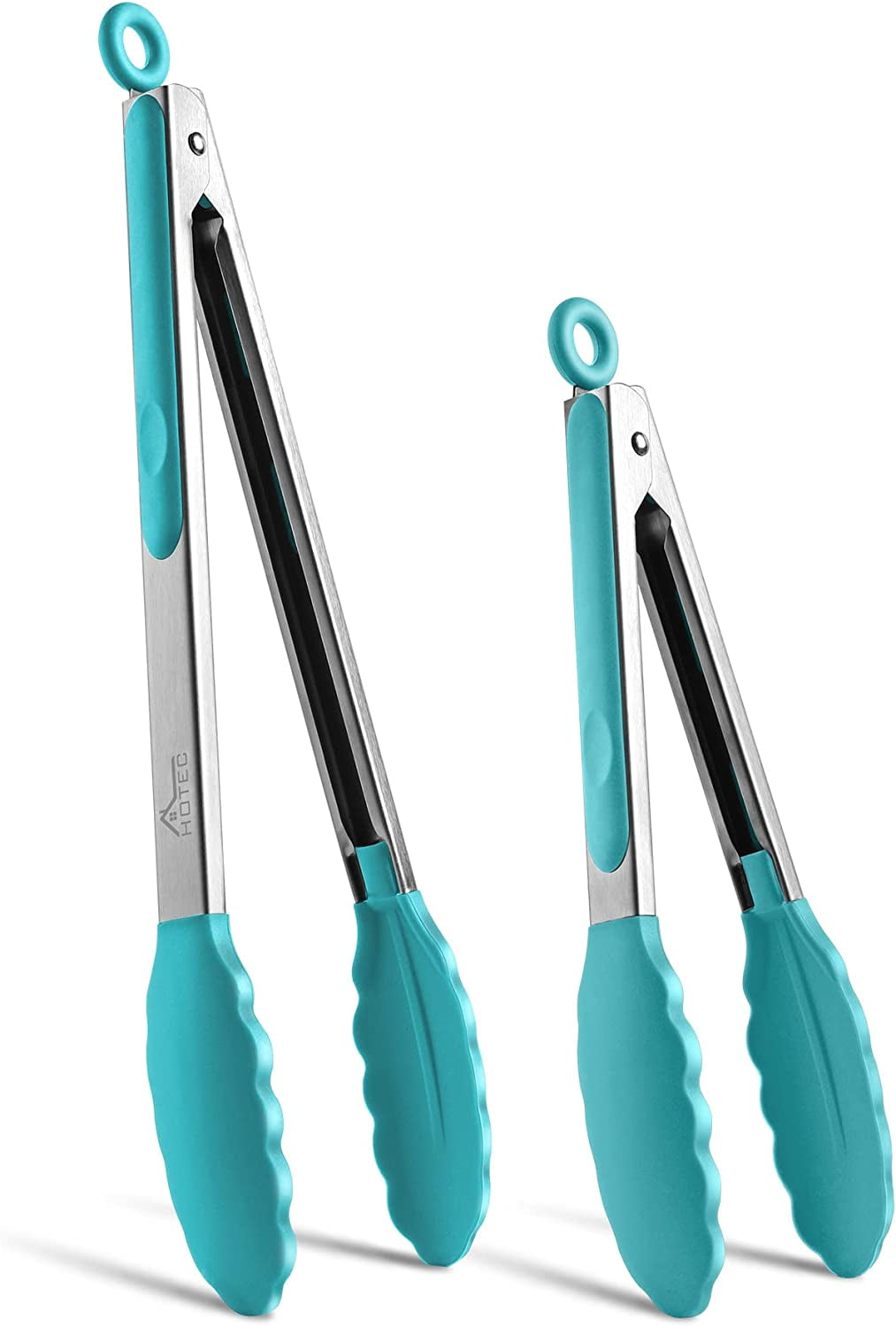 Premium Stainless Steel Locking Kitchen Tongs with Silicon Tips, Set of ...