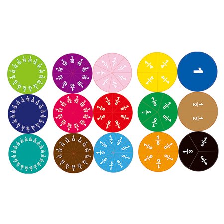 wolftale Pack of 15 Round Shaped Fraction Mathematics Children Counting ...
