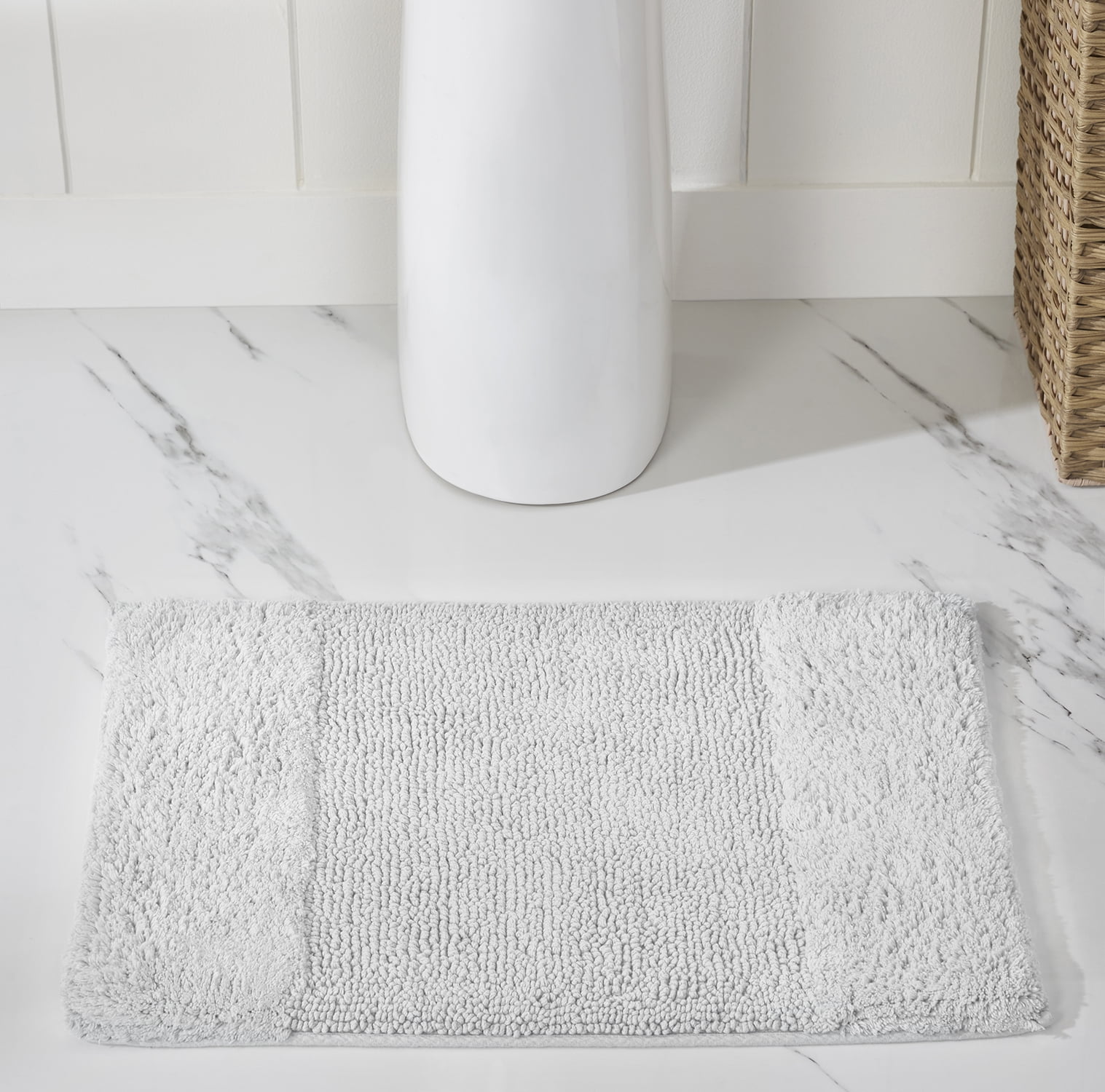 Better Trends Granada White 100% Cotton 2 Piece Bath Rug Set, 17" x 24 ...