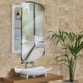 Arched Recessed Medicine Cabinet Mirror - Frameless Beveled Wall Mount ...