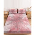 Cal.King Size Fitted Sheet Set - Pink Gray Burst 3 Piece Bedding Sets ...