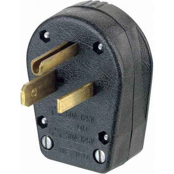 Leviton 00930-000 30-50 amp NEMA 5-30P-5-50P Black Angle Plug - Walmart ...
