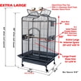 "Deluxe Wrought Iron Bird Cage for Macaw, Cockatoo, Parrots, Conures ...