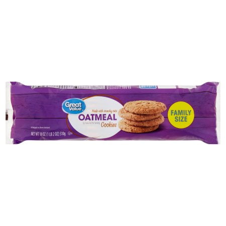 Great Value Oatmeal Cookies, Family Size, 18 oz - Walmart.com
